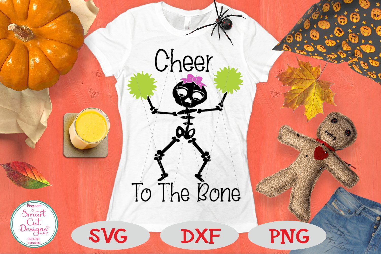 Cheer To The Bone SVG, Halloween Cheerleder, Girl, Skeleton (375640 ...