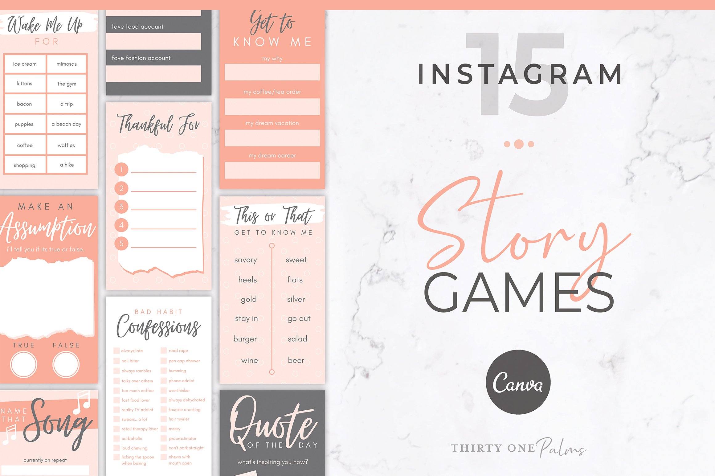 Instagram Template | Instagram Story Games for Canva (1146219 ...