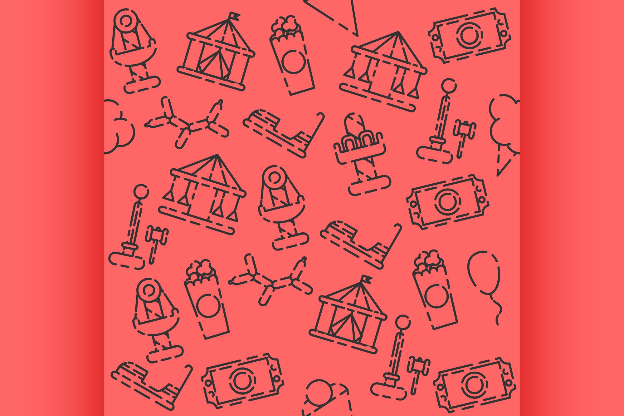 Amusement park pattern (676175) | Illustrations | Design Bundles