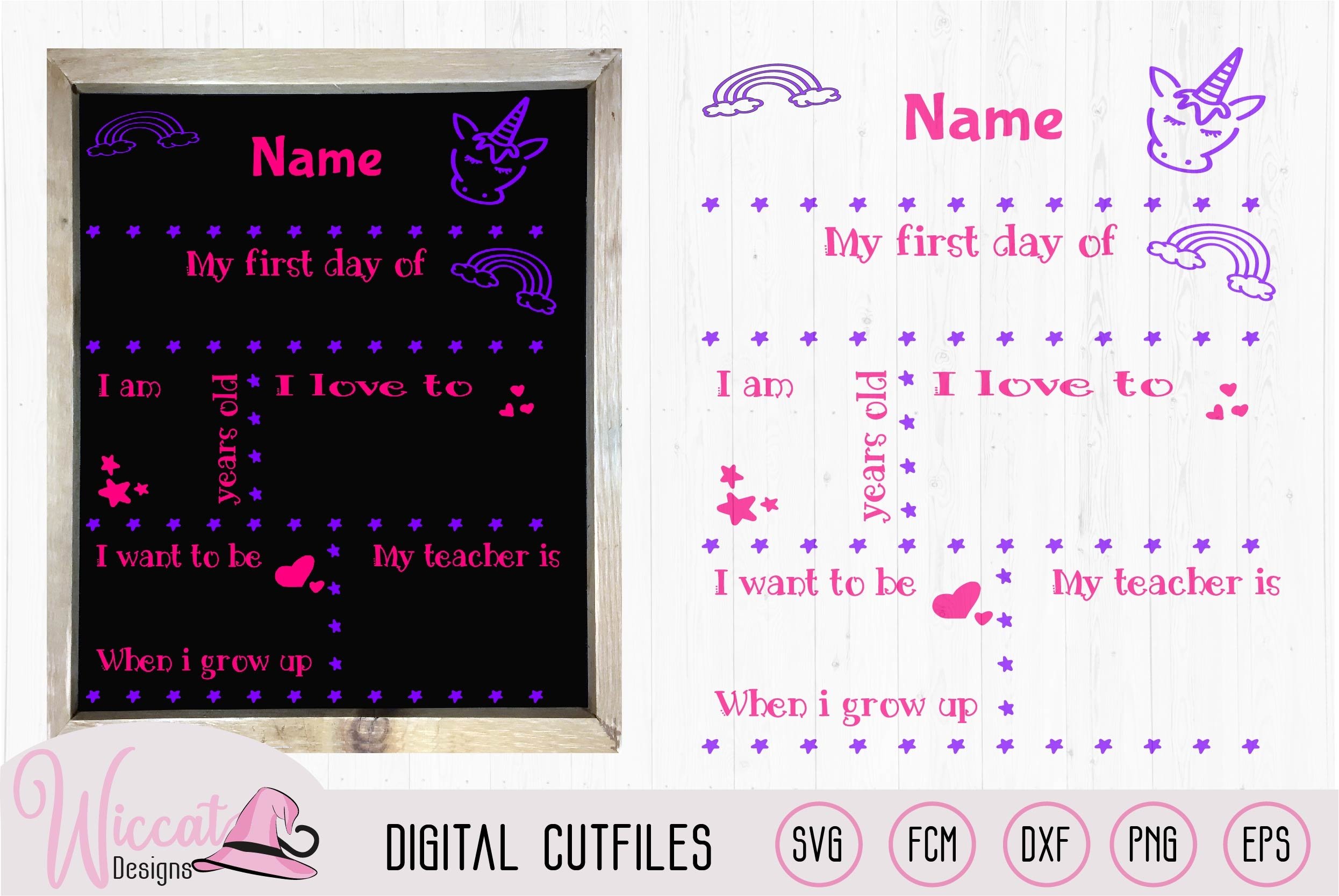 Back to school Unicorn svg, template svg, first day (125380) | SVGs ...