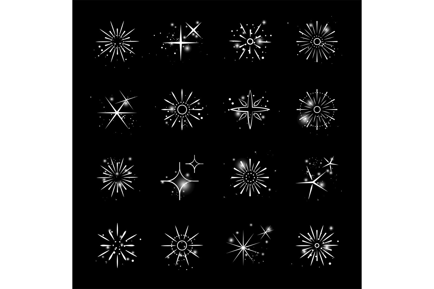 Sparkles white line collection (830313) | Illustrations | Design Bundles