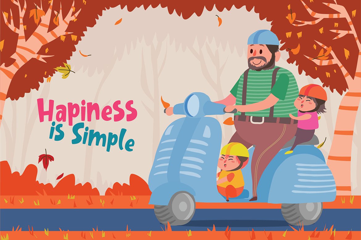 Hapiness is Simple - Vector Illustration (319631) | Illustrations ...