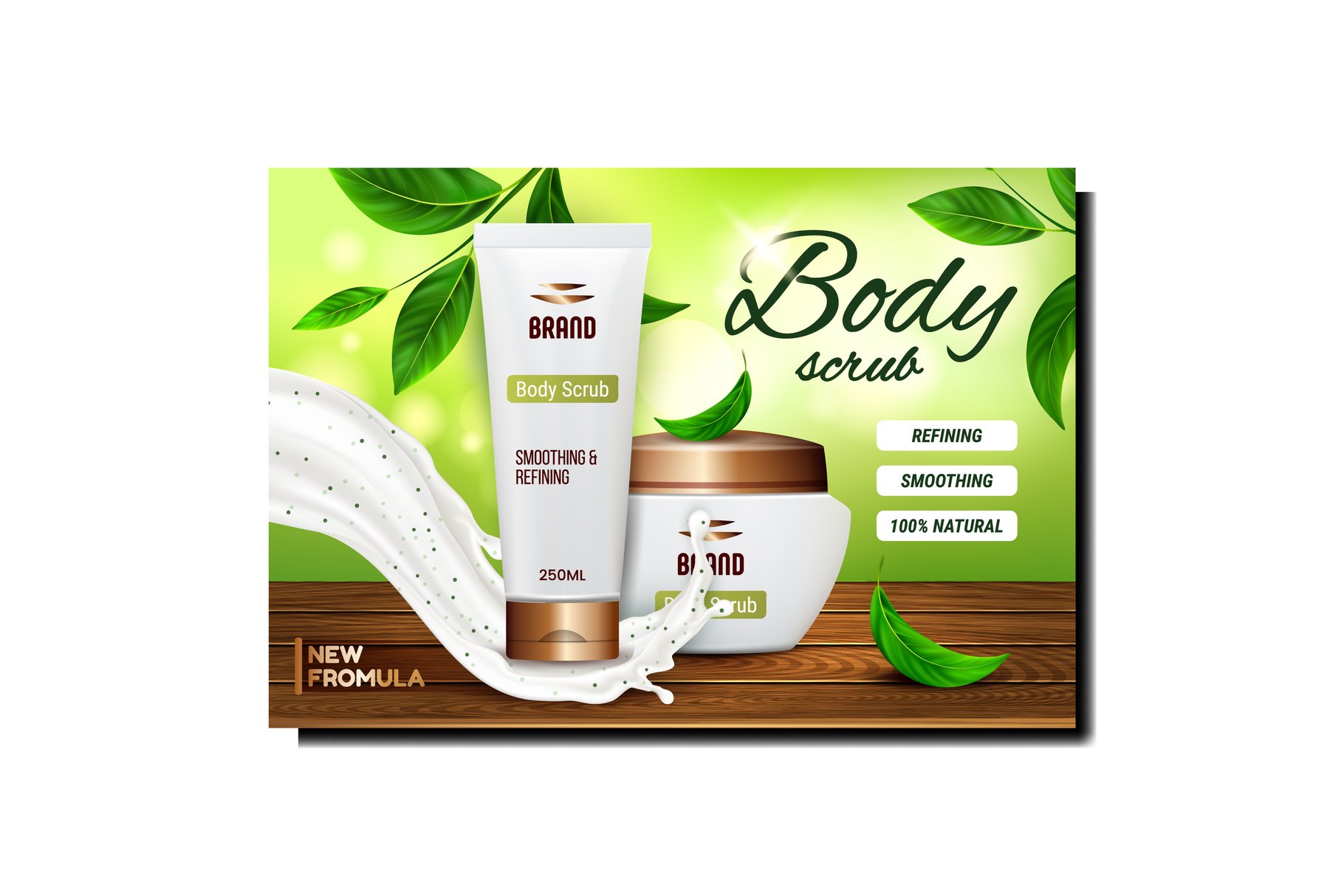 Body Scrub Creative Promotional Poster Vector (1263563) | Flyers ...