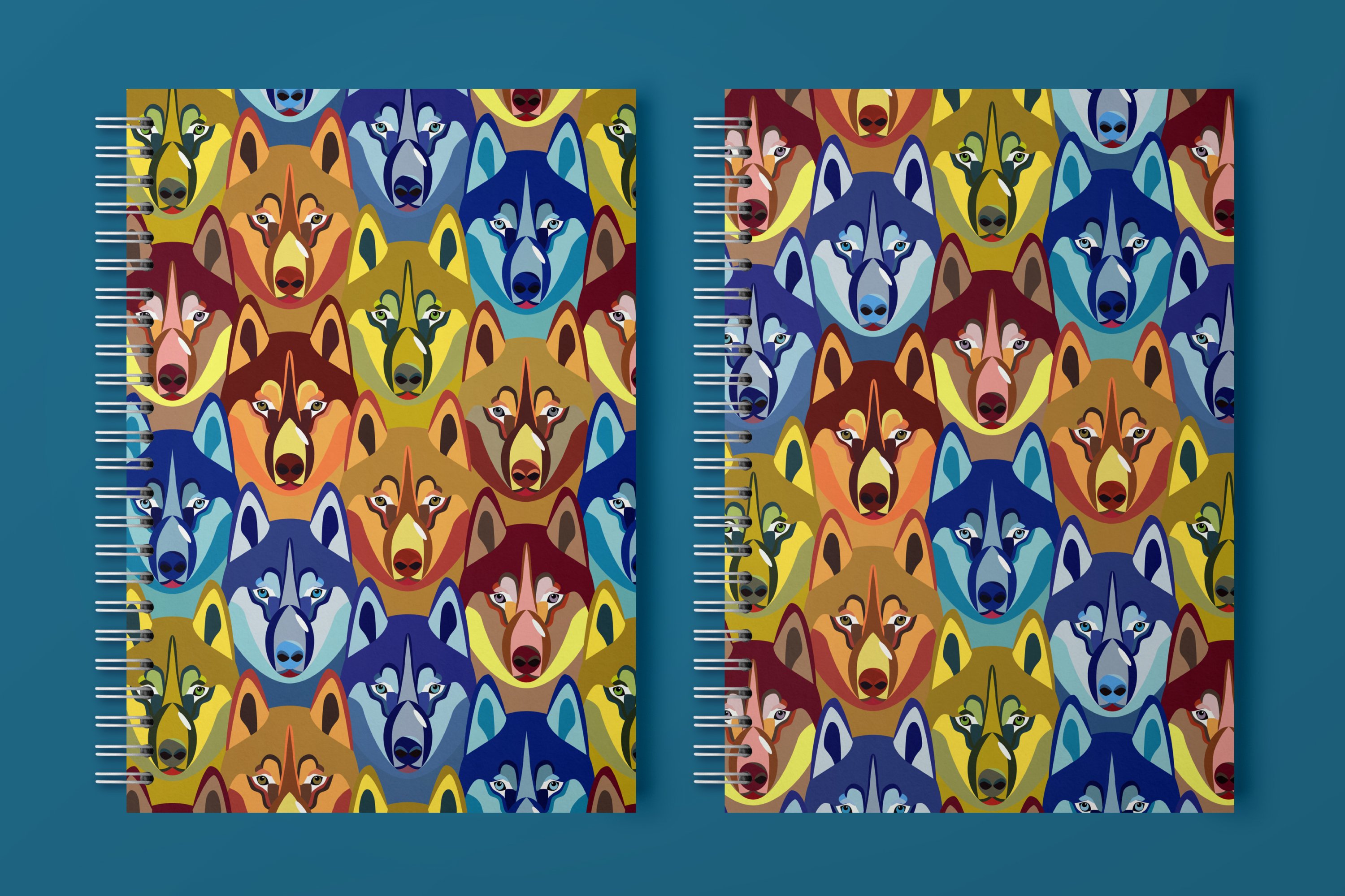 Dogs digital paper. Husky dog breed. Seamless patterns (878301 ...