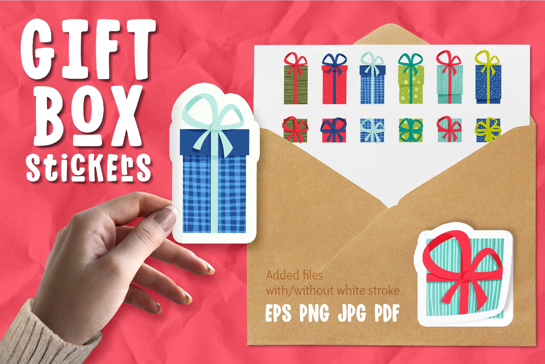 Gift Box Sticker Pack | Stickers Bundle | EPS PNG JPG (1085629 ...