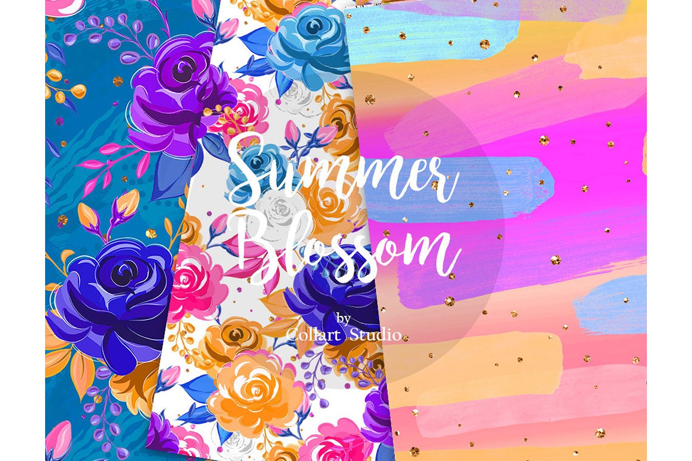 Floral clipart AND floral digital papers!!! Handdrawn roses (779727 ...