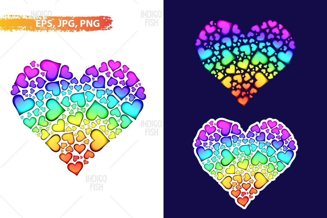 Sublimation Rainbow Hearts PNG (740763) | Elements | Design Bundles
