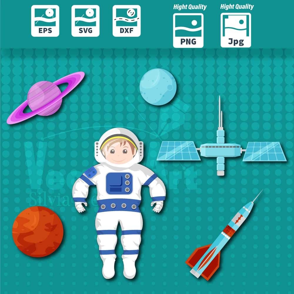 Astronaut Space Collection - Print and Cut Files for Crafter (102004 ...