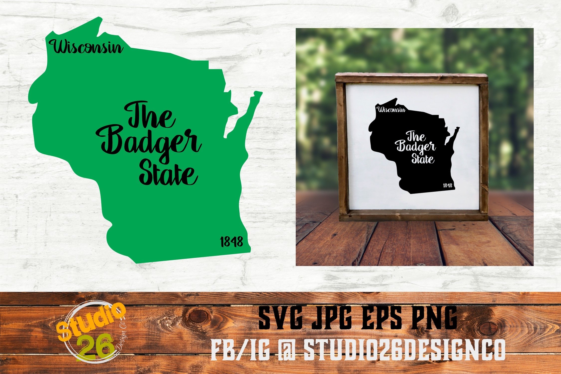 Wisconsin - State Nickname & EST Year - 2 Files - SVG PNG (264301 ...
