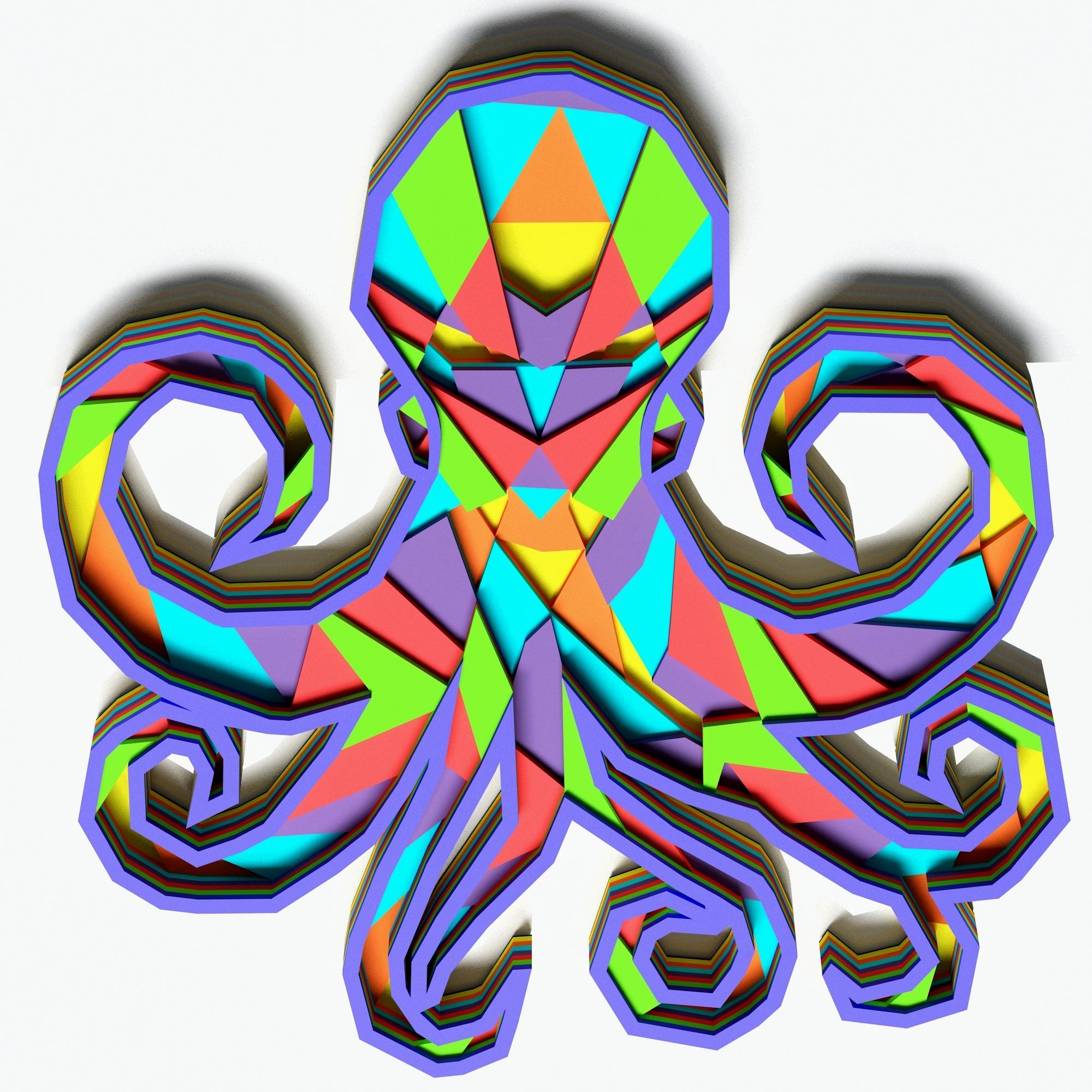 Multilayer Geometric Octopus Mandala, Vector file for cuttin (622170 ...