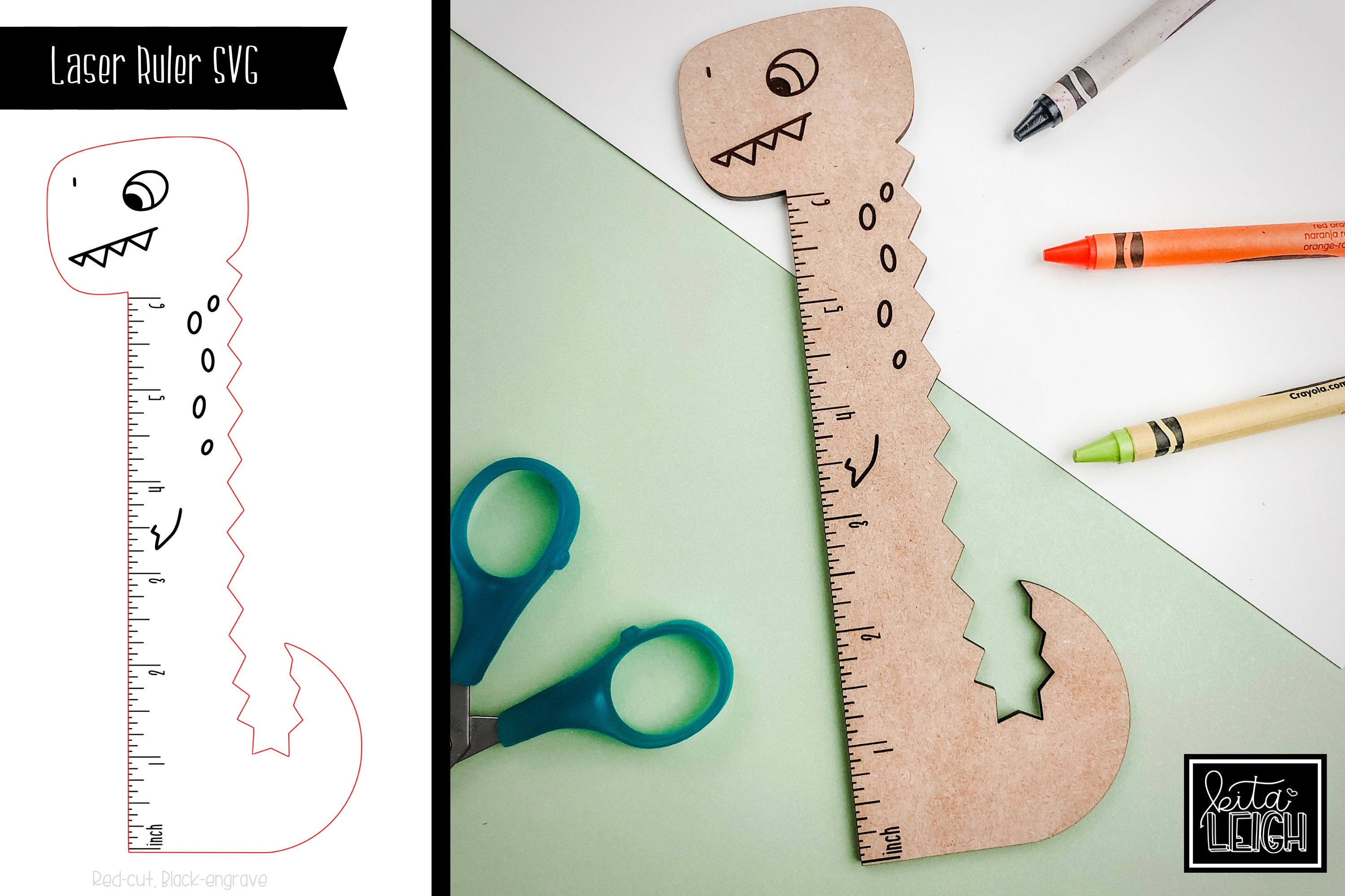 Dino Kids Ruler | Laser School Supplies (289170) | Laser Cutting ...