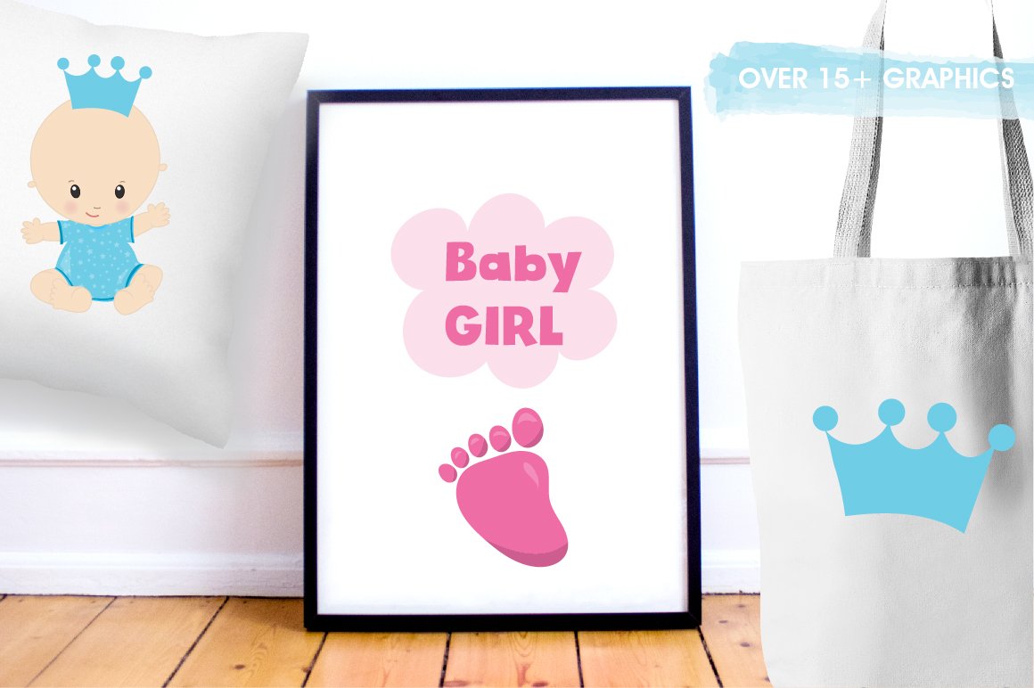 Gender reveal graphics and illustrations