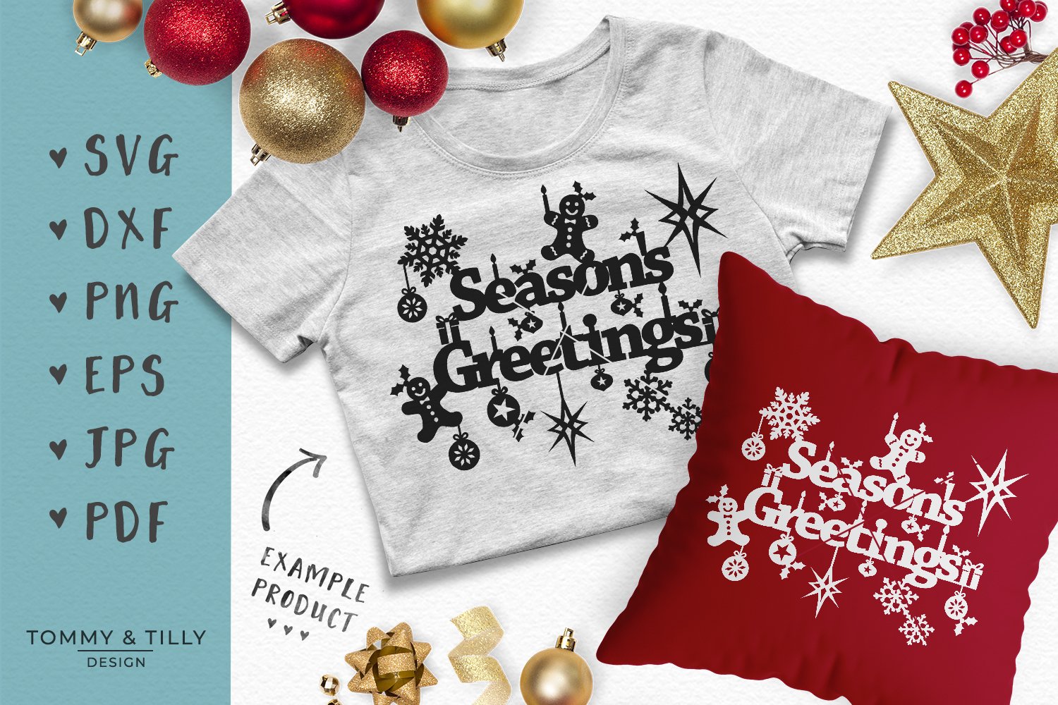 Season's Greetings - SVG EPS DXF PNG PDF JPG Cut File (120848) | SVGs ...