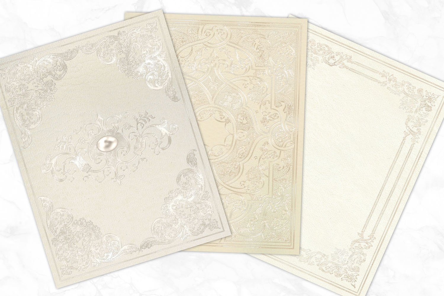 Gilded White Book Covers (573271) | Textures | Design Bundles