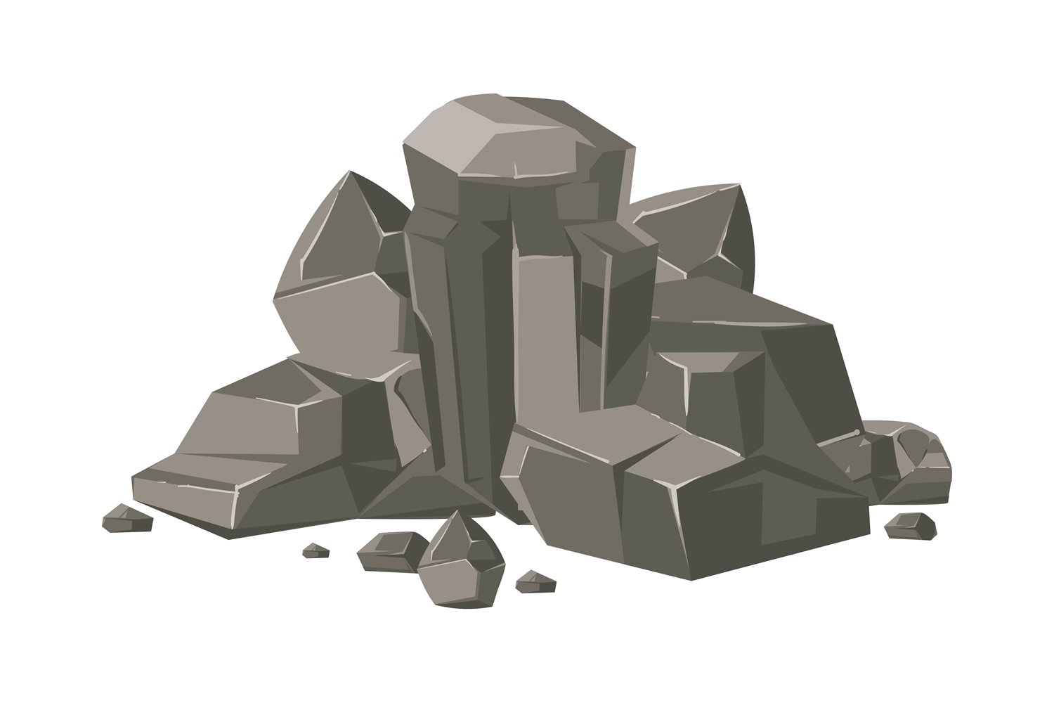 Stones and rocks cartoon vector nature boulder isolated (821430 ...