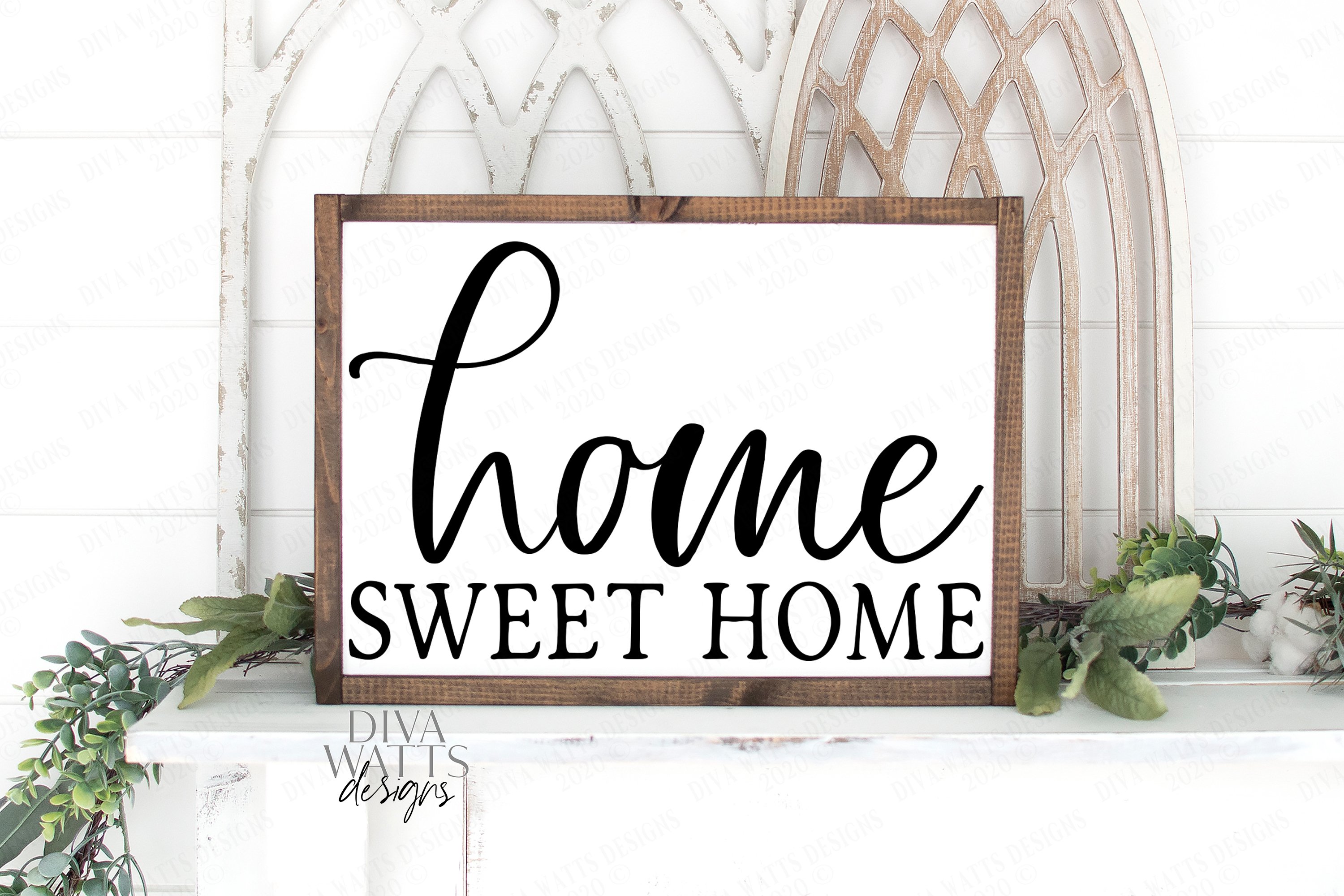 Home Sweet Home - Farmhouse Fixer Upper Sign Cut File - SVG (416573 ...