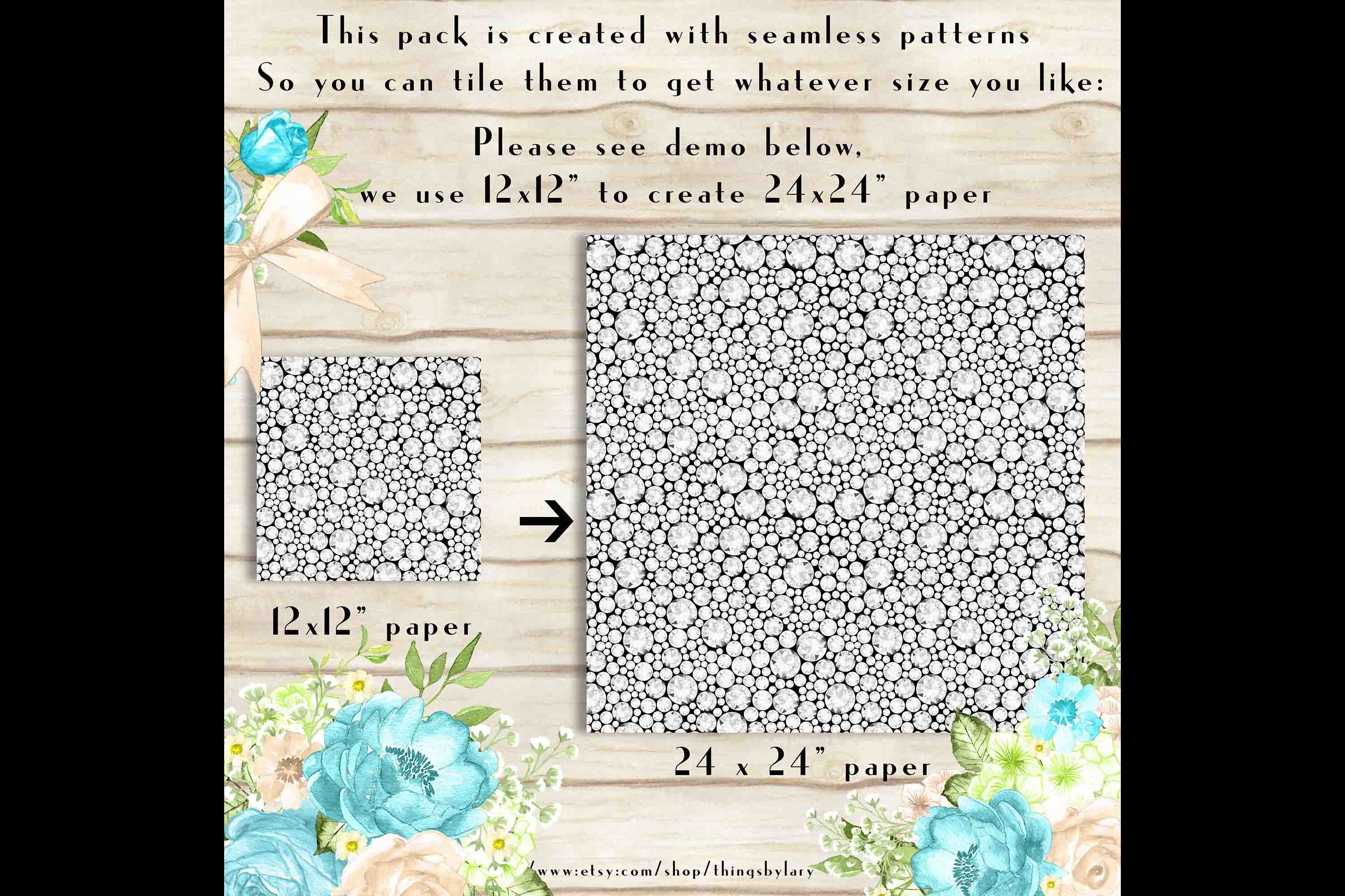 100 Seamless Diamond Pattern Digital Papers 12 x 12 inch (134654 ...
