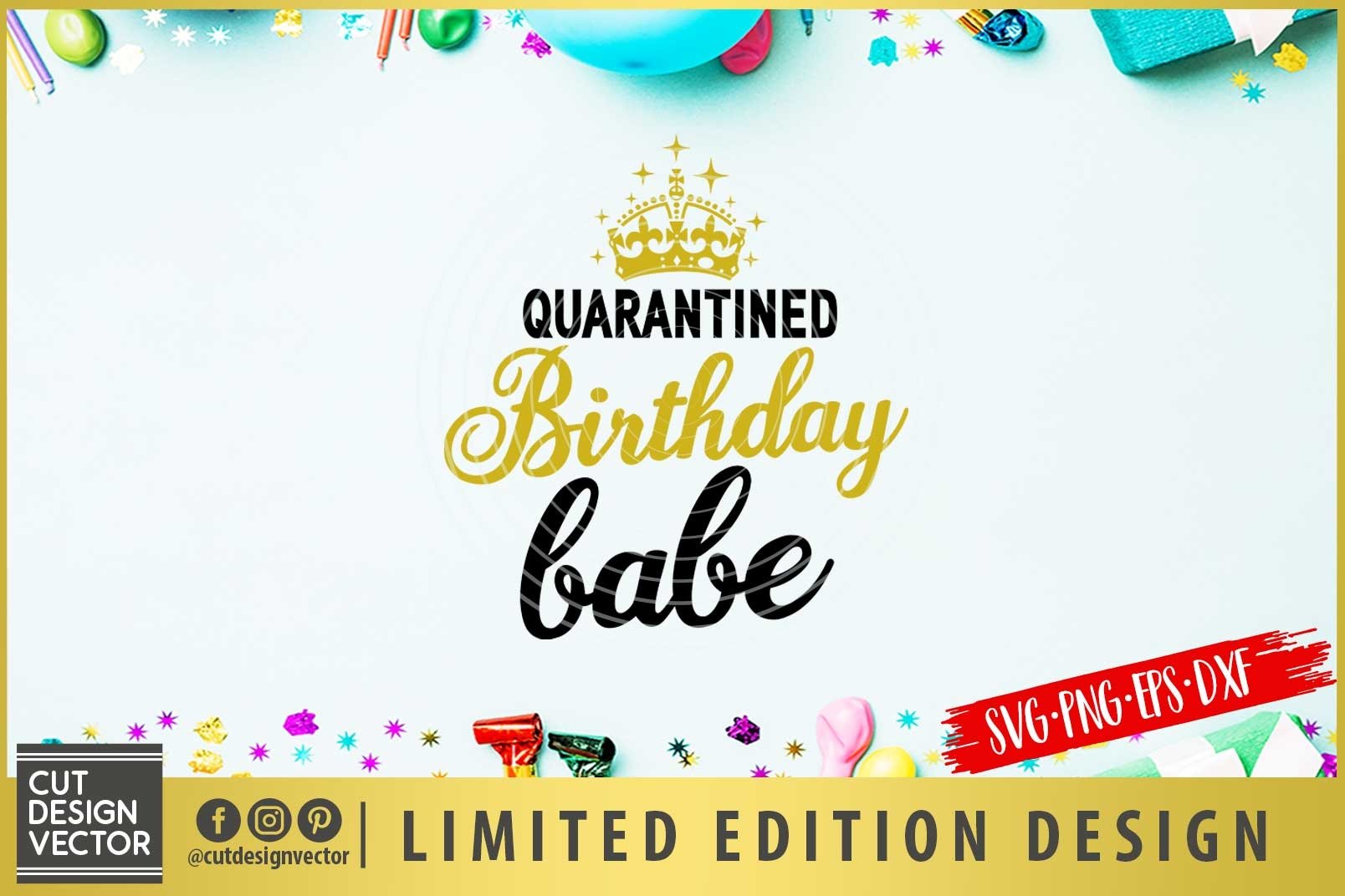 Quarantined Birthday Babe SVG (542196) | Cut Files | Design Bundles