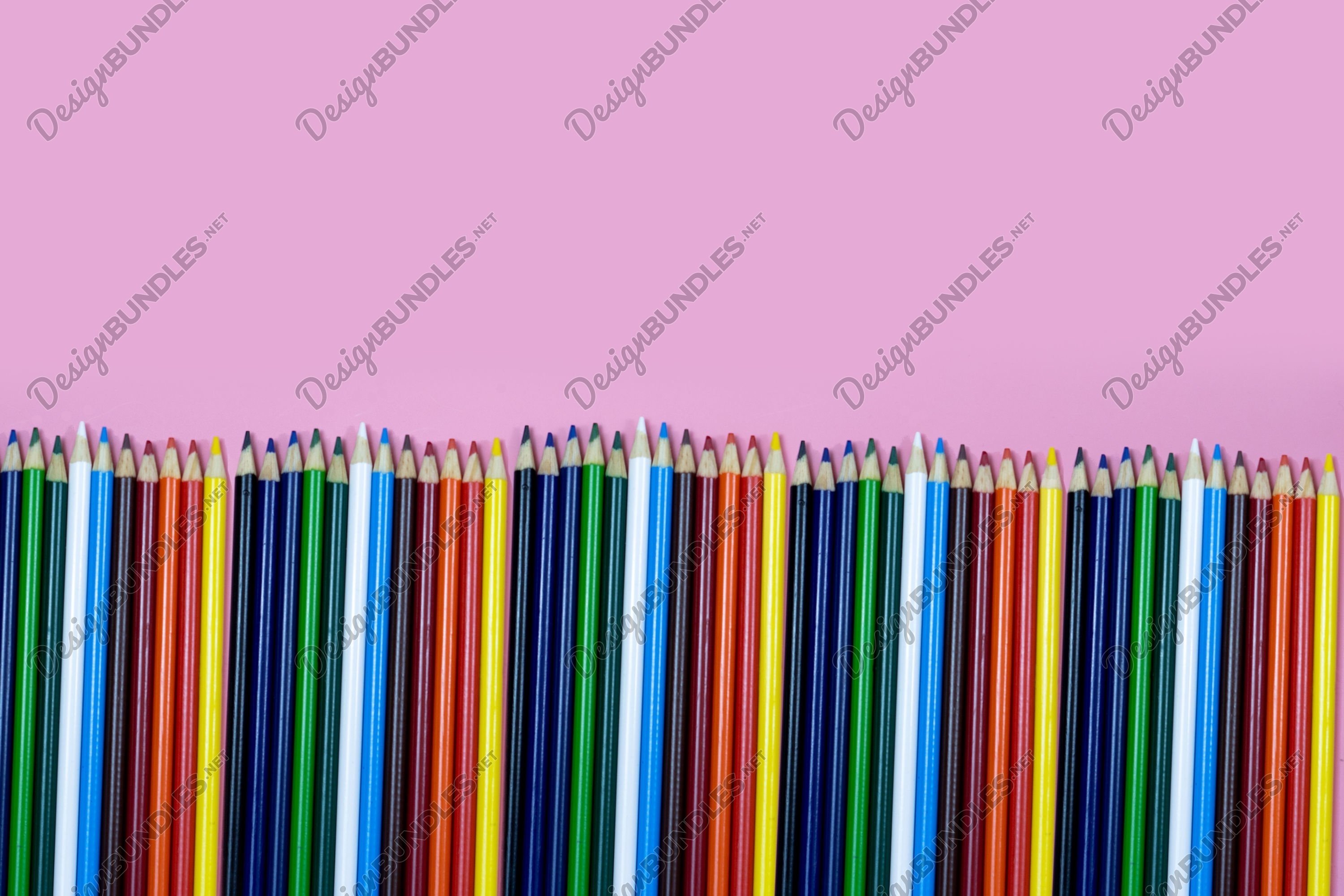 Colored Pencils Flat Lay