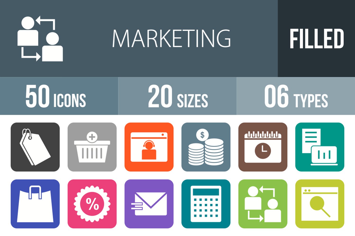 50 Marketing Filled Round Corner Icons (277734) | Icons | Design Bundles