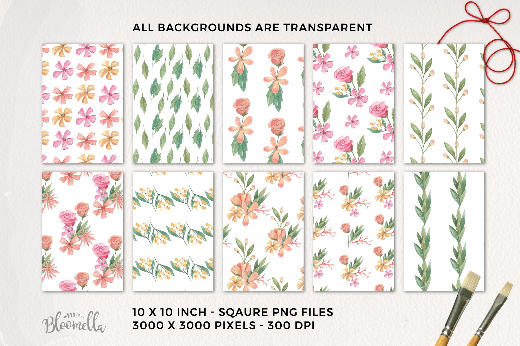 Relax Pink Seamless Patterns Digital Paper Flowers Floral