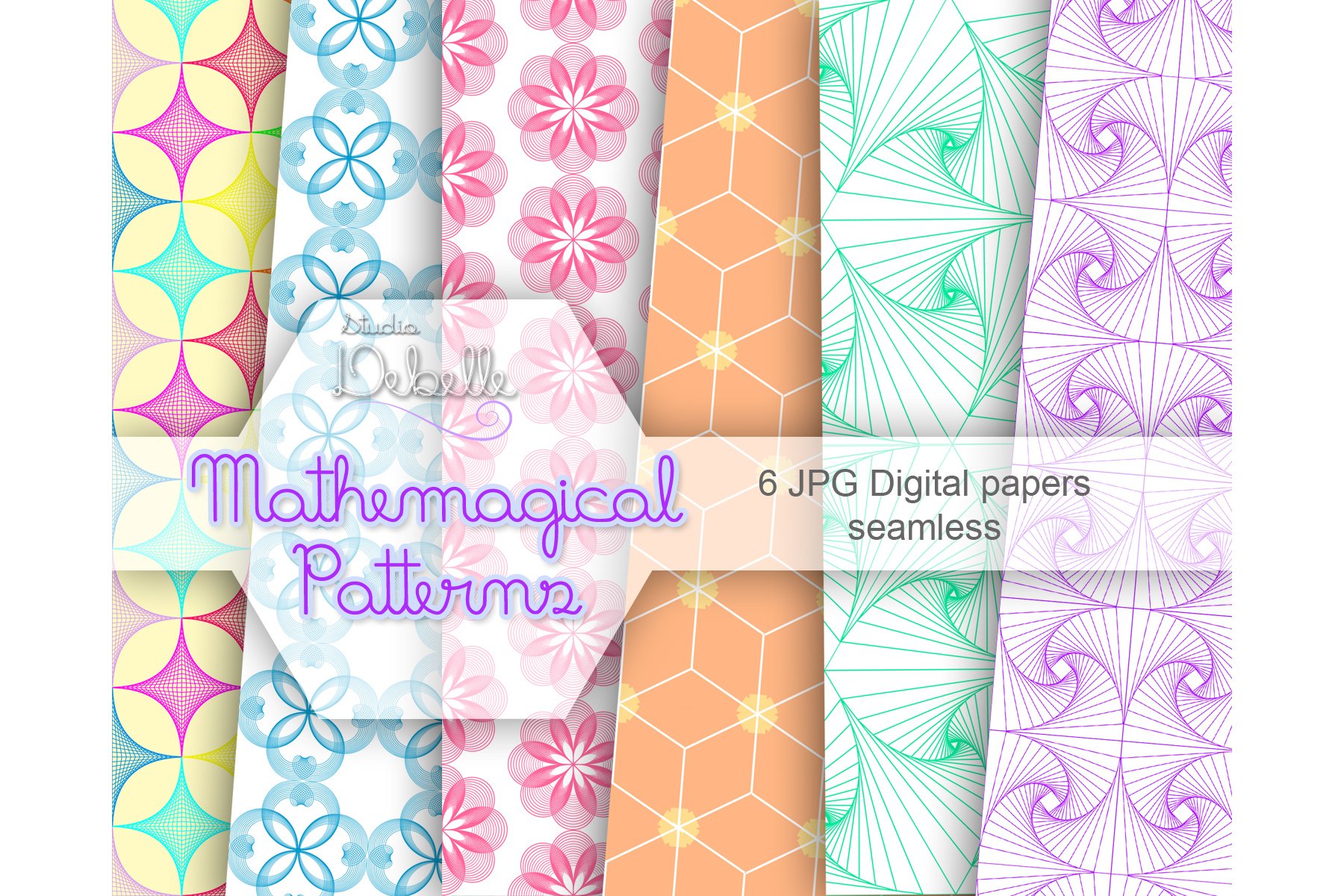 Mathemagical digital papers seamless pattern (13138) | Backgrounds ...