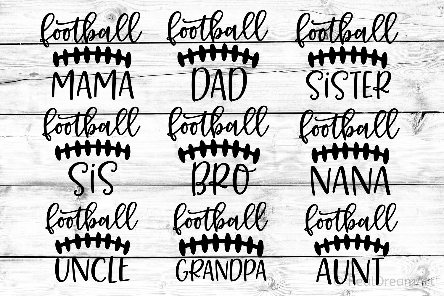 Football Family Bundle SVG, DXF, PNG, EPS