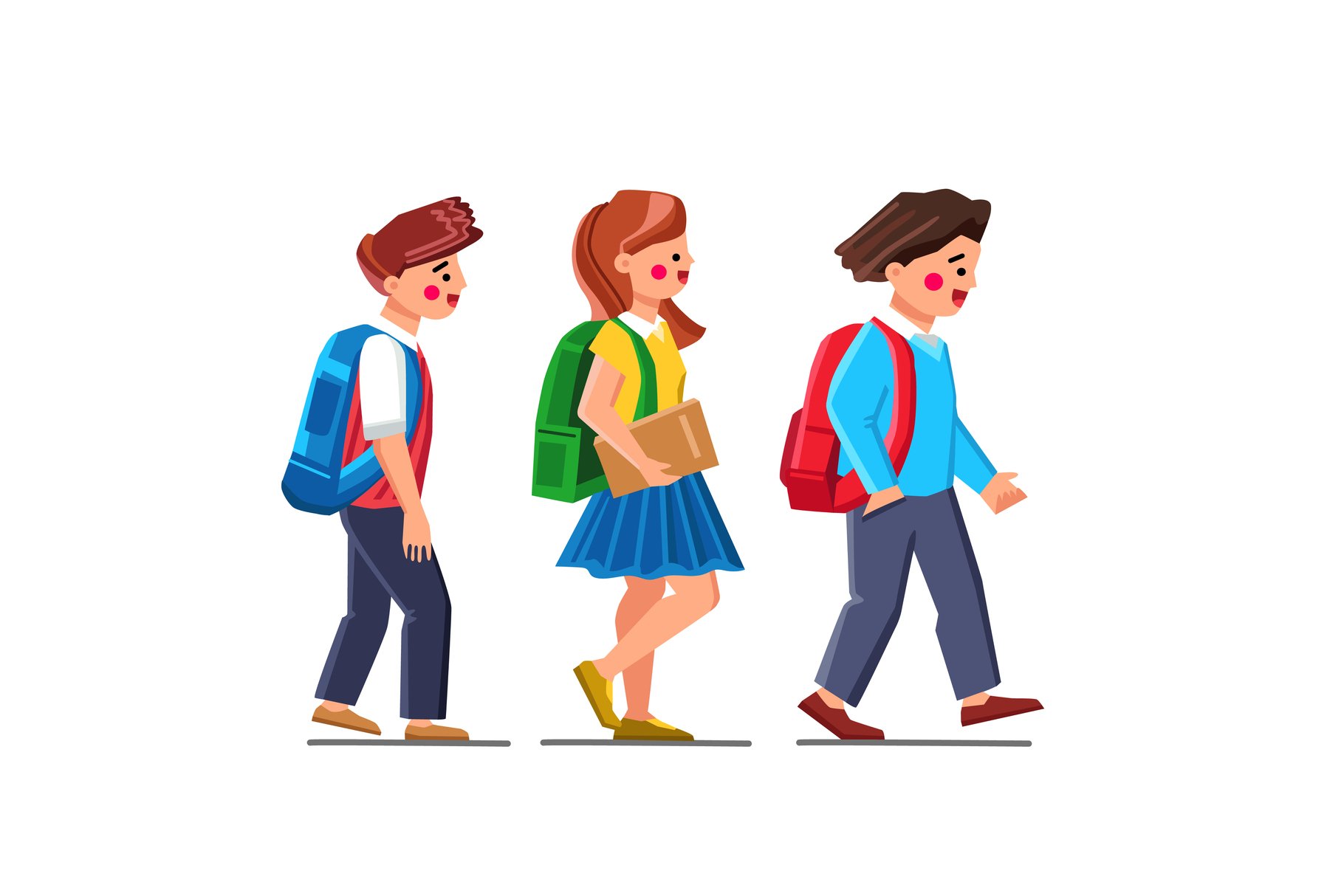 kid walk to school vector (2237061) | Icons | Design Bundles
