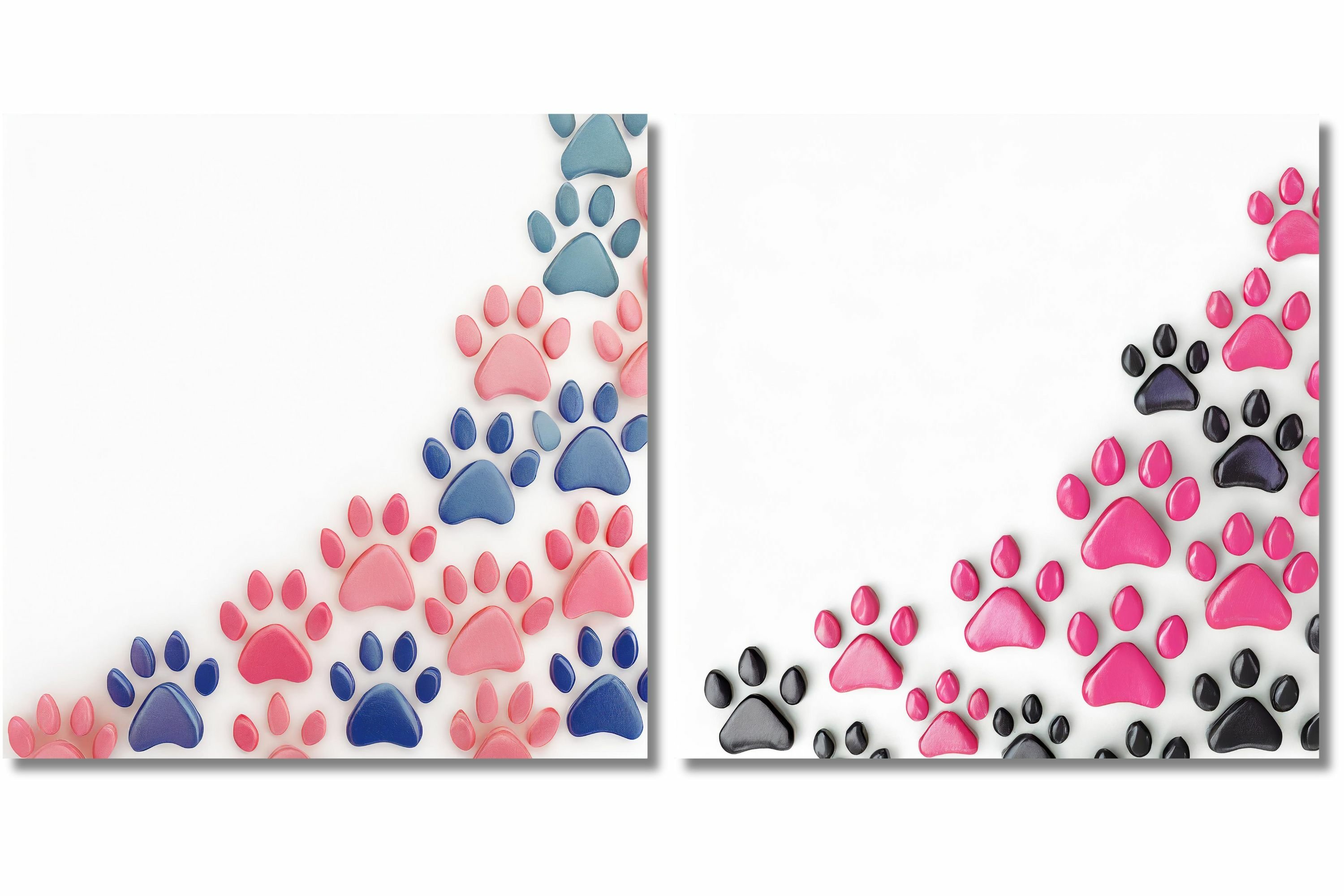 Dog Paw Print Borders
