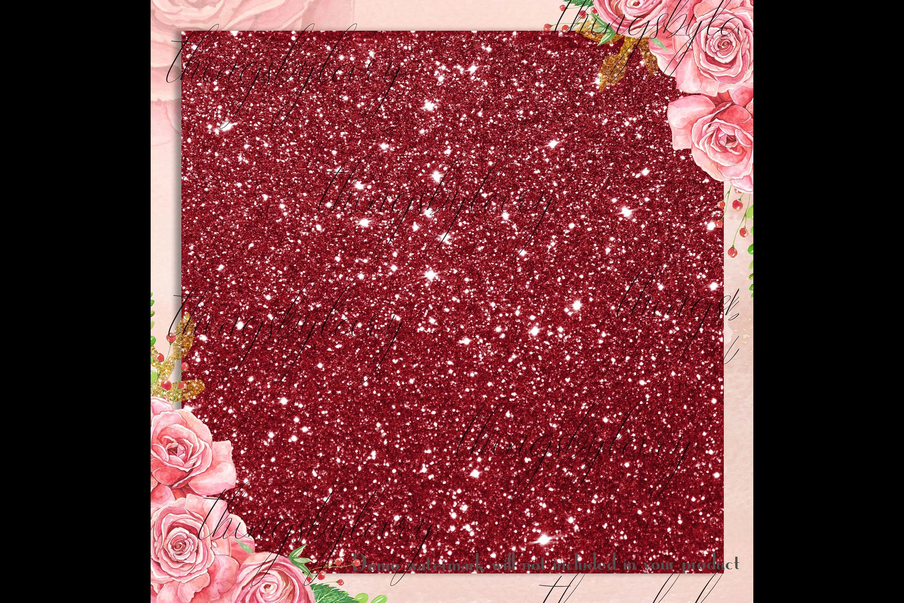 42 Red Glitter Sequin Tinsel Shimmering Digital Papers (357346 ...