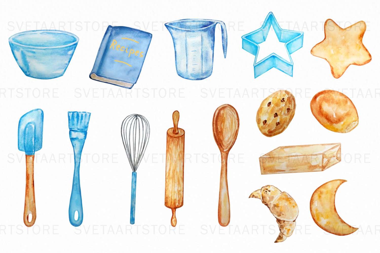 Watercolor Baking Clipart (684105) | Illustrations | Design Bundles