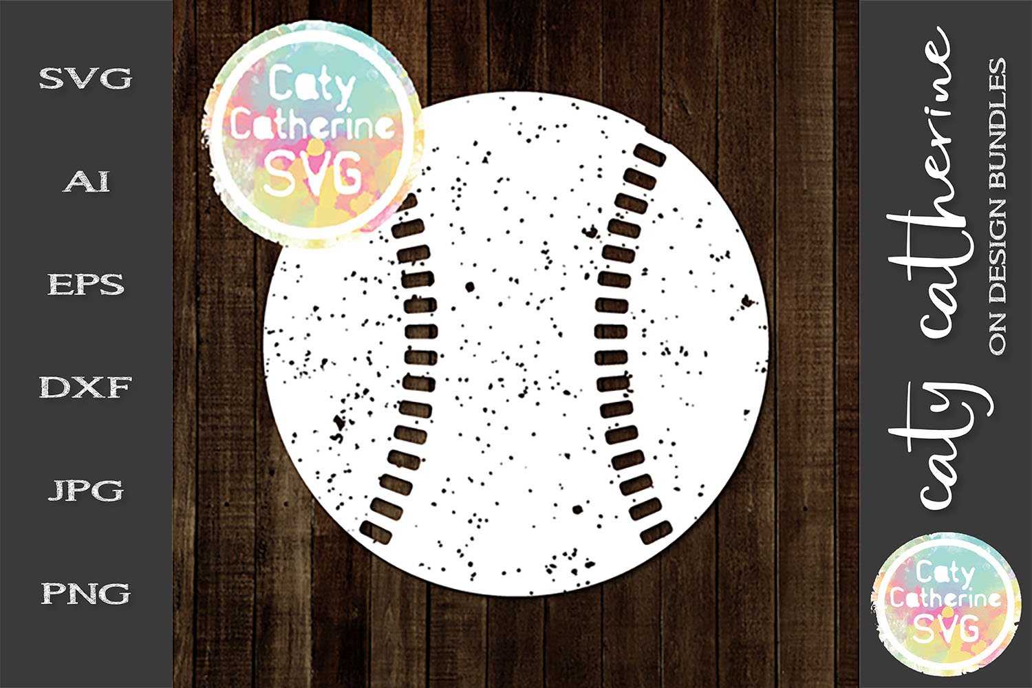 Baseball Distressed Sports Ball SVG Cut File (645796) | SVGs | Design ...