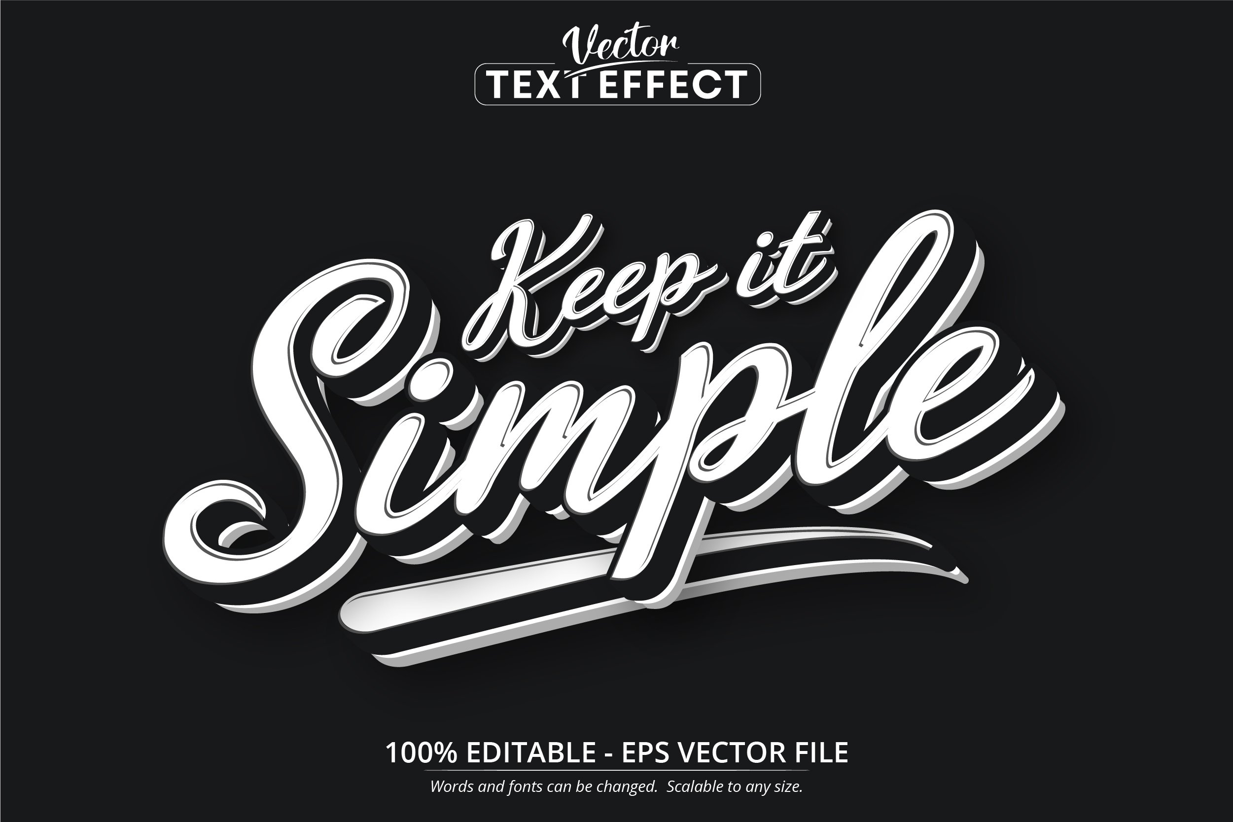 Keep it simple text, minimalistic style editable text effect (1051153 ...