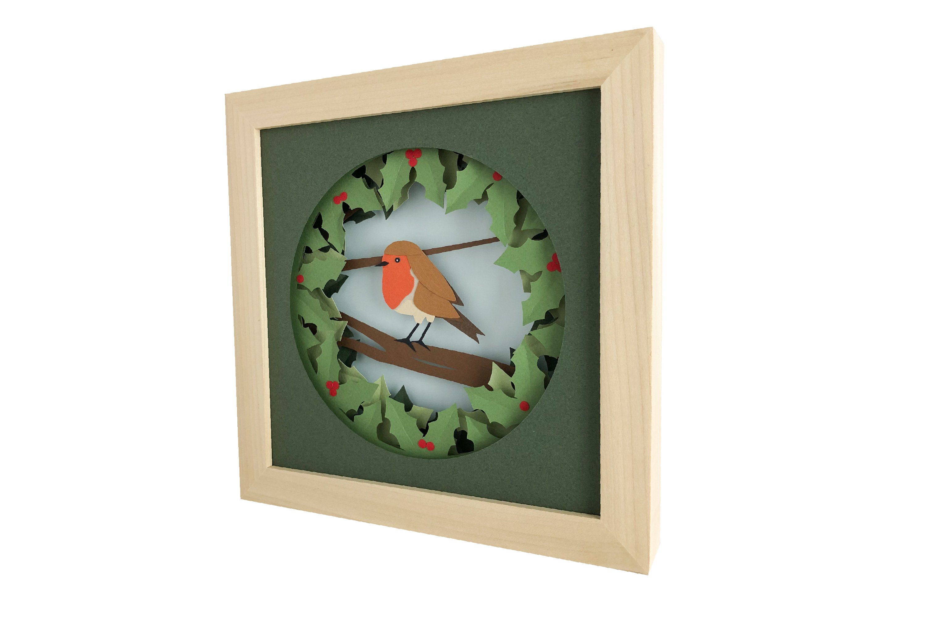 Robin Christmas Shadow Box 3D Papercut Template (1003637) | Paper ...