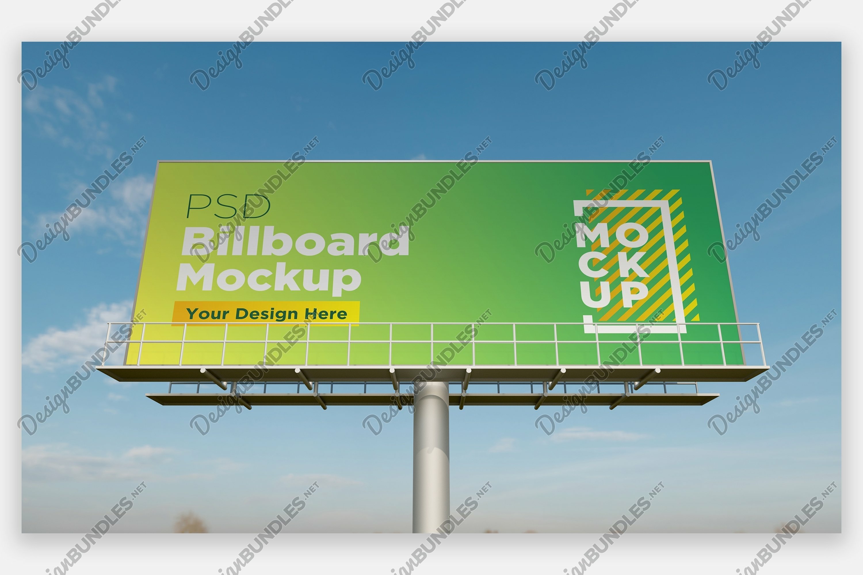 Billboard Sign Mockup Front View (1326608) | Signage | Design Bundles