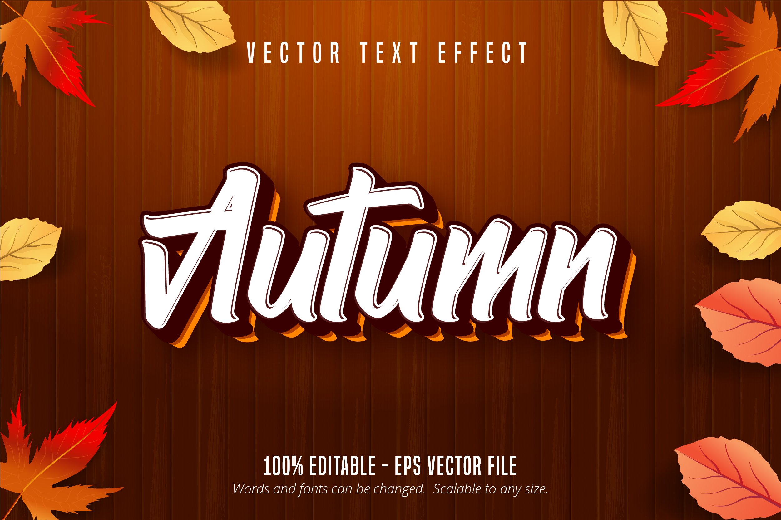 Autumn text, autumn style editable text effect (824200) | Illustrator ...