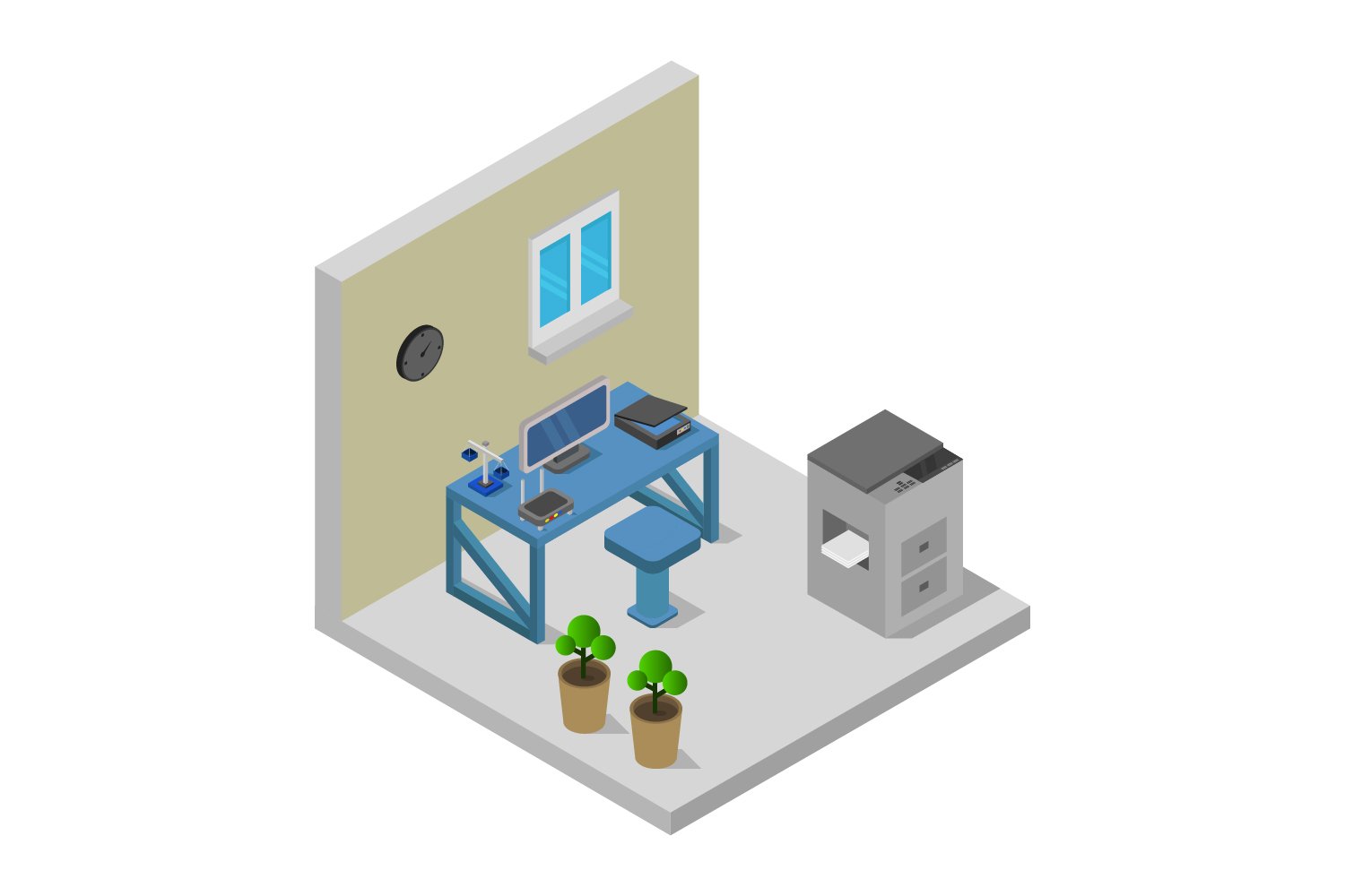 isometric office (577337) | Icons | Design Bundles