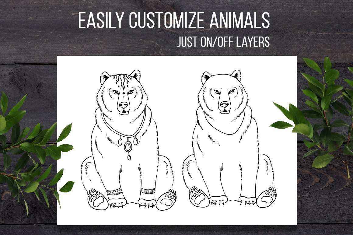 Sacred forest- big vector design kit (20228) | Illustrations | Design ...