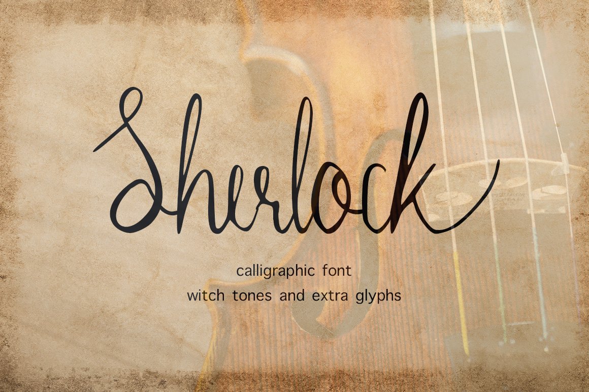 Sherlock calligraphy script font (55983) | Script | Font Bundles