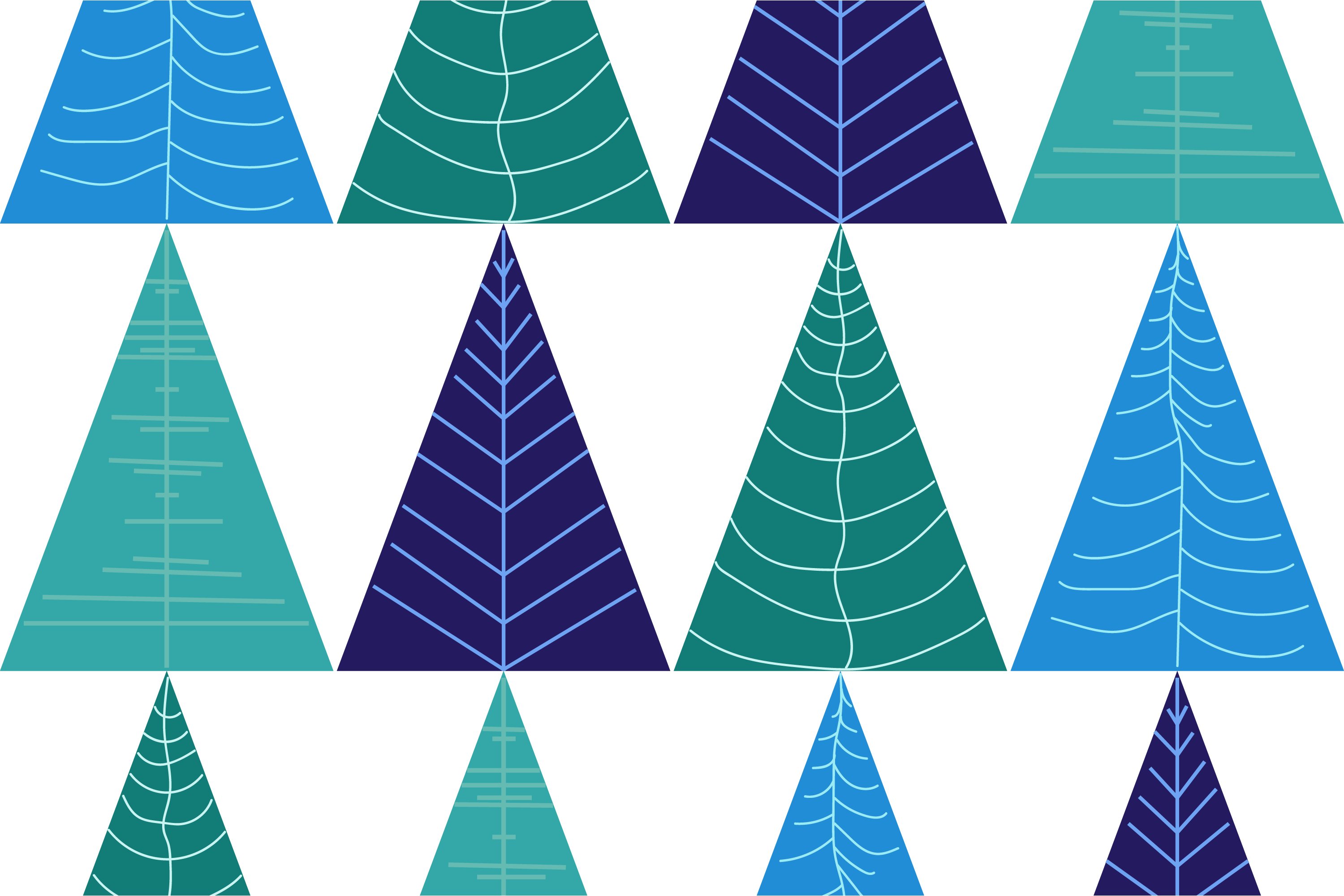Pine tree forest isolated vector illustration. (997999) | Patterns ...