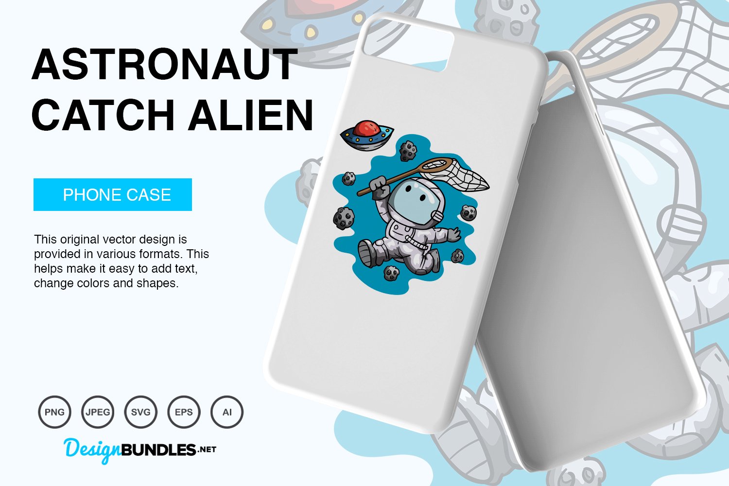 Astronaut Catch Alien Vector Illustration