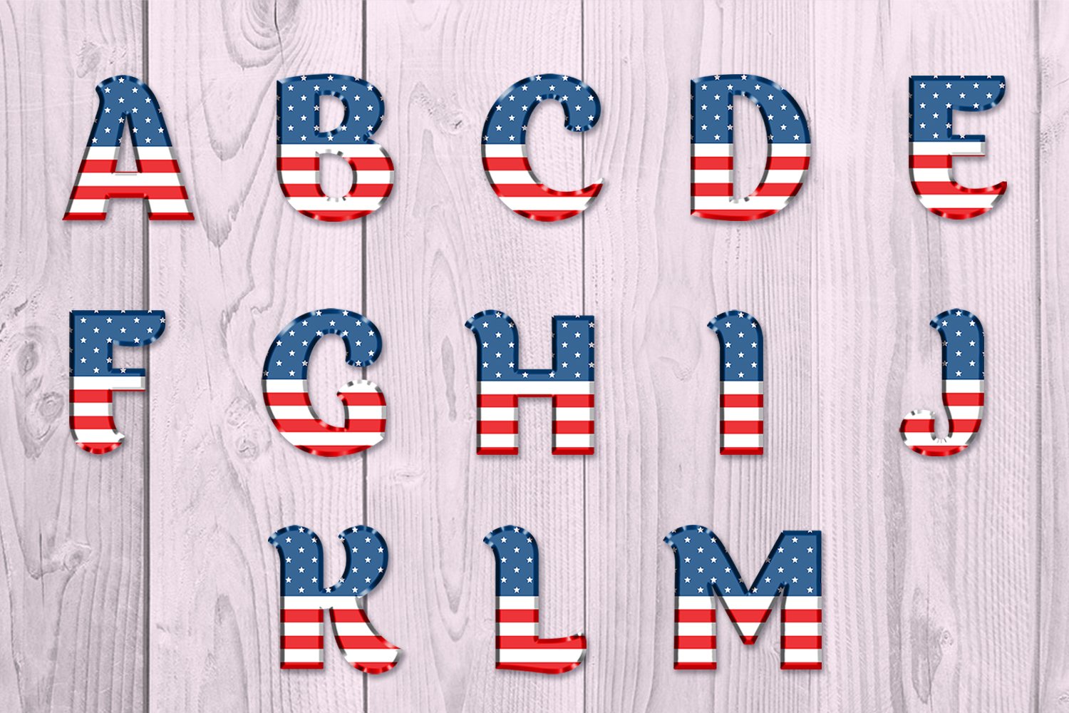 American Flag alphabet clipart Digital alphabet (267200 ...