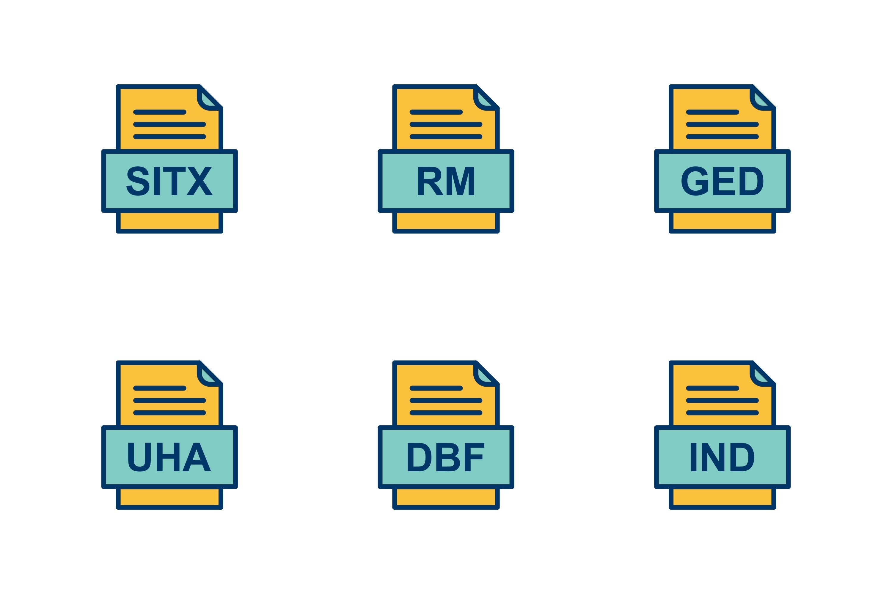 Set Of File Formats Icons (454958) | Icons | Design Bundles