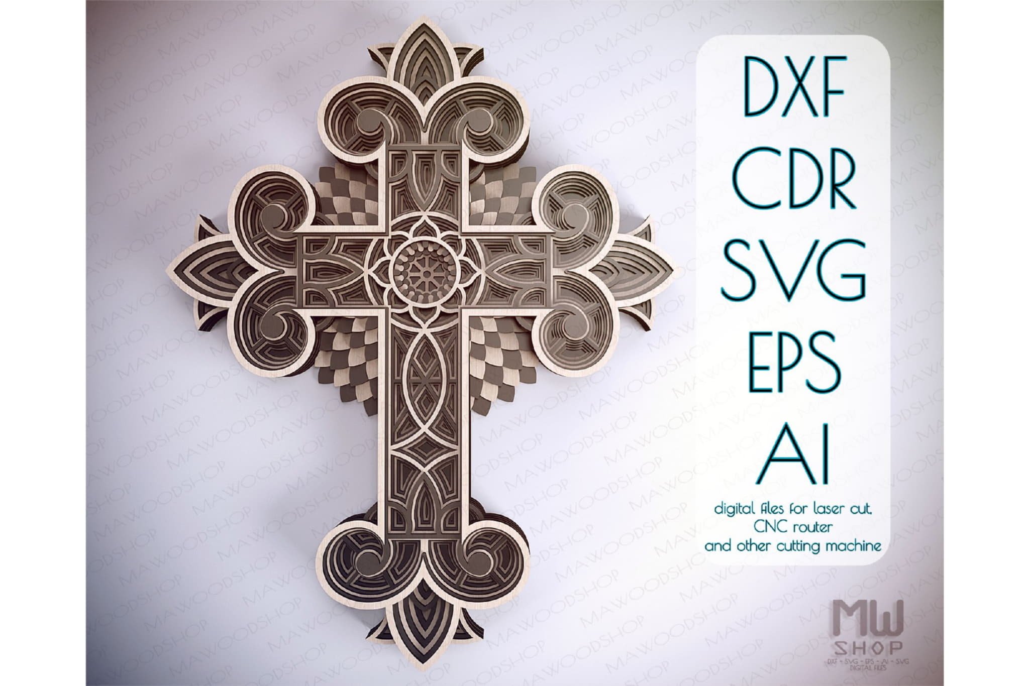 Cr16 - Layered Cross, Laser cut Cross, Cricut Cross SVG (1000236 ...