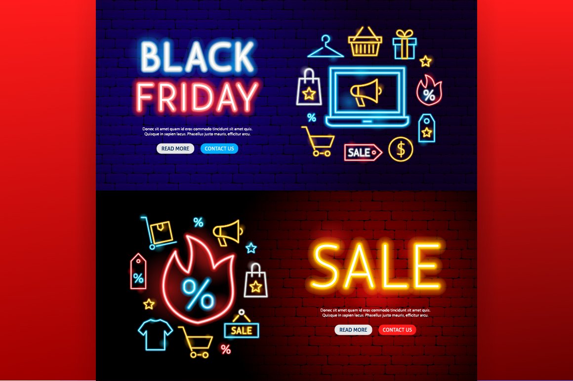 Black Friday Neon (293047) | Icons | Design Bundles