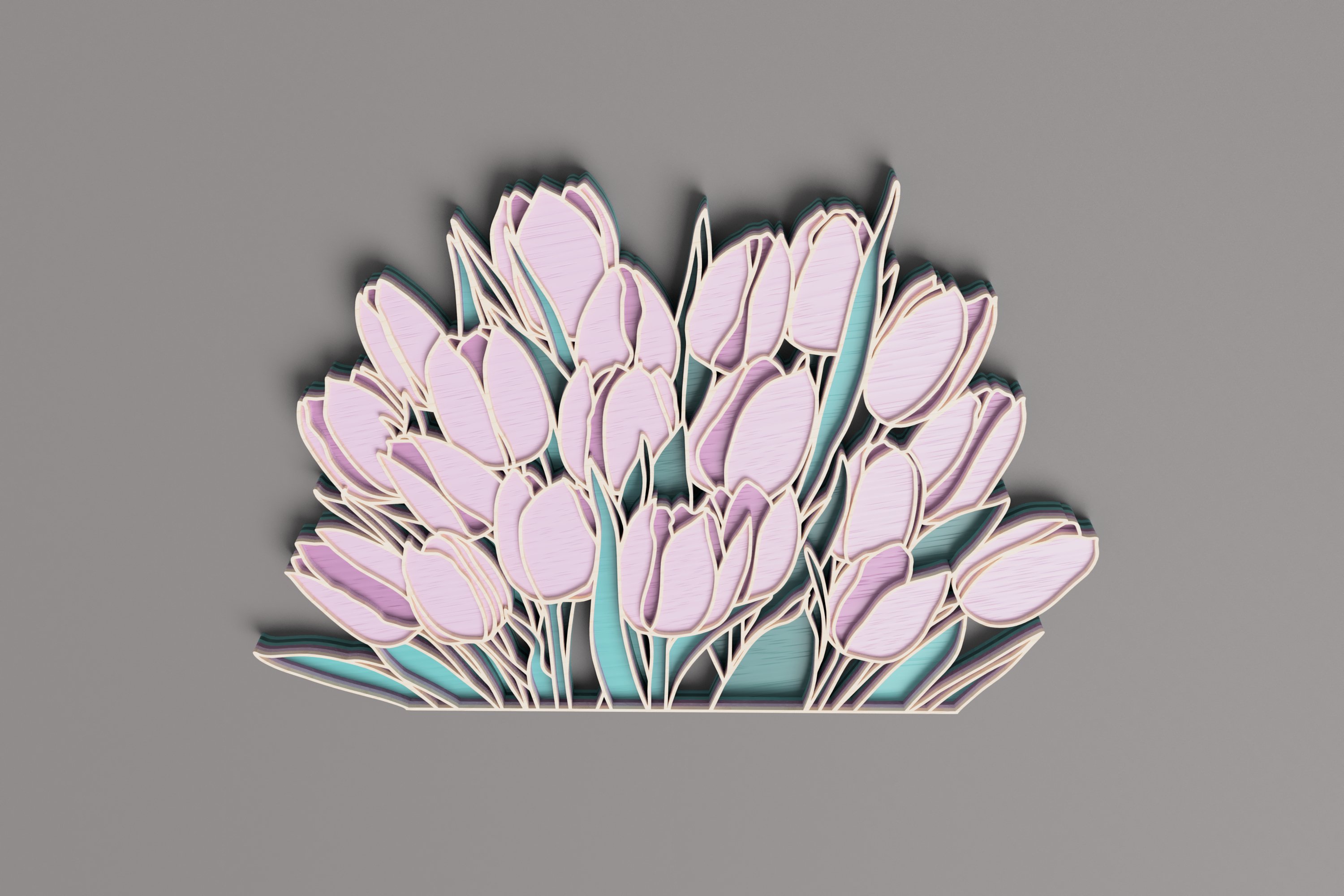 Floral laser cut file - Tulips