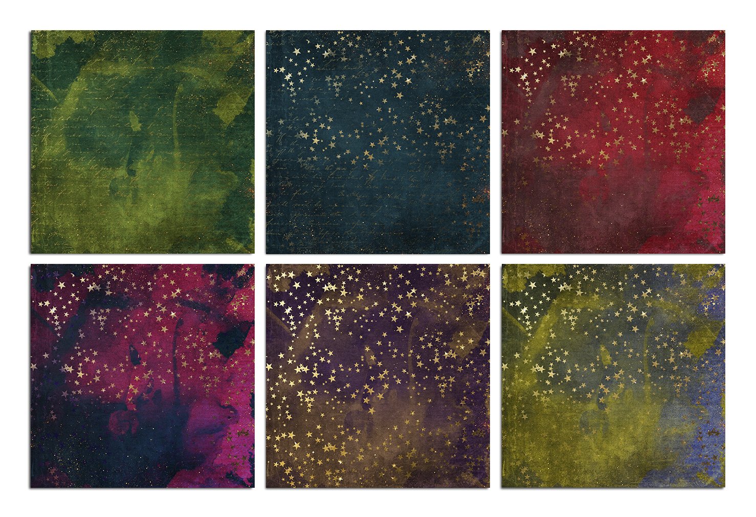 Vintage Watercolor Gold Star Backgrounds