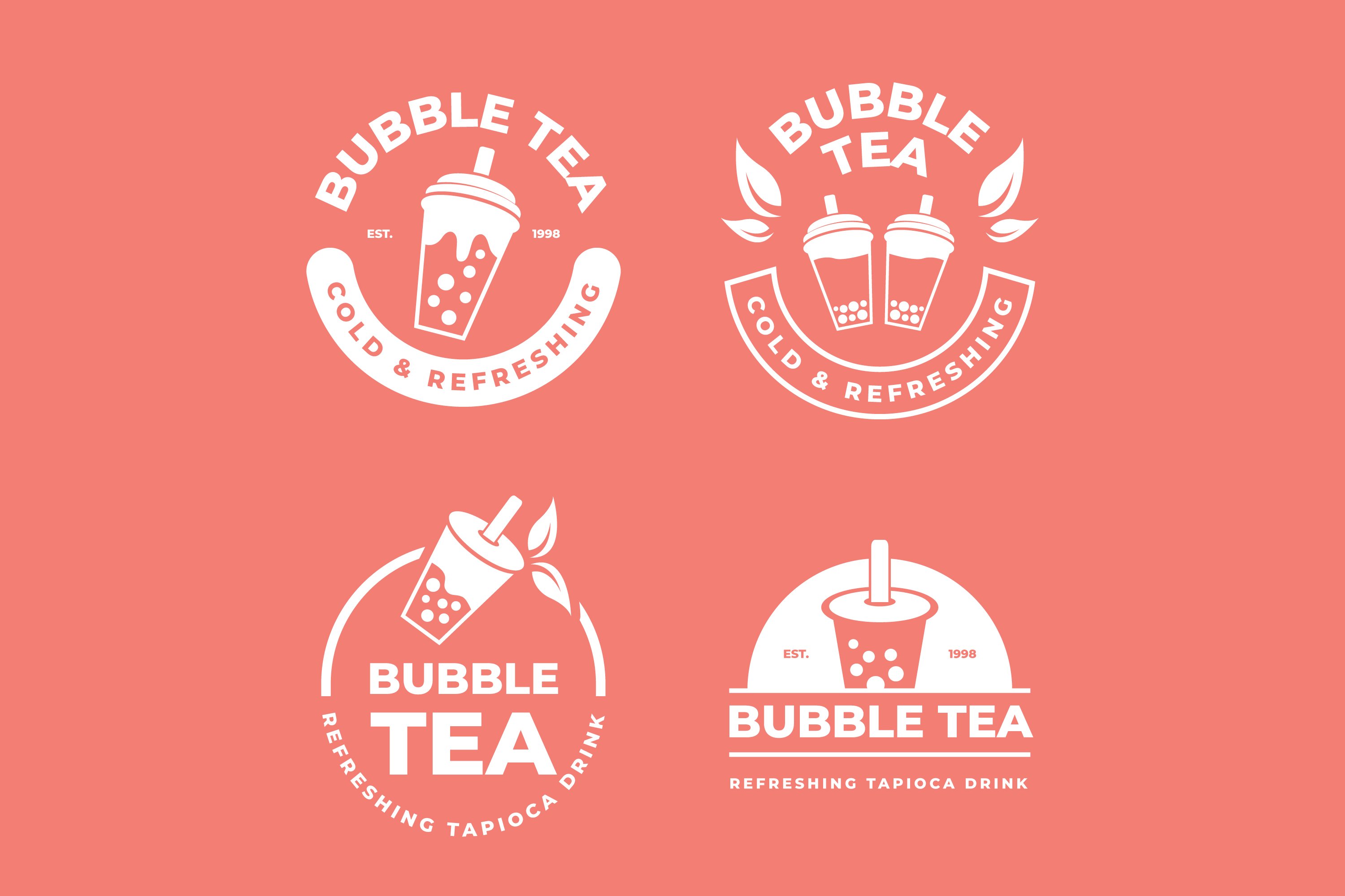 Logo Collection Style Bubble Tea