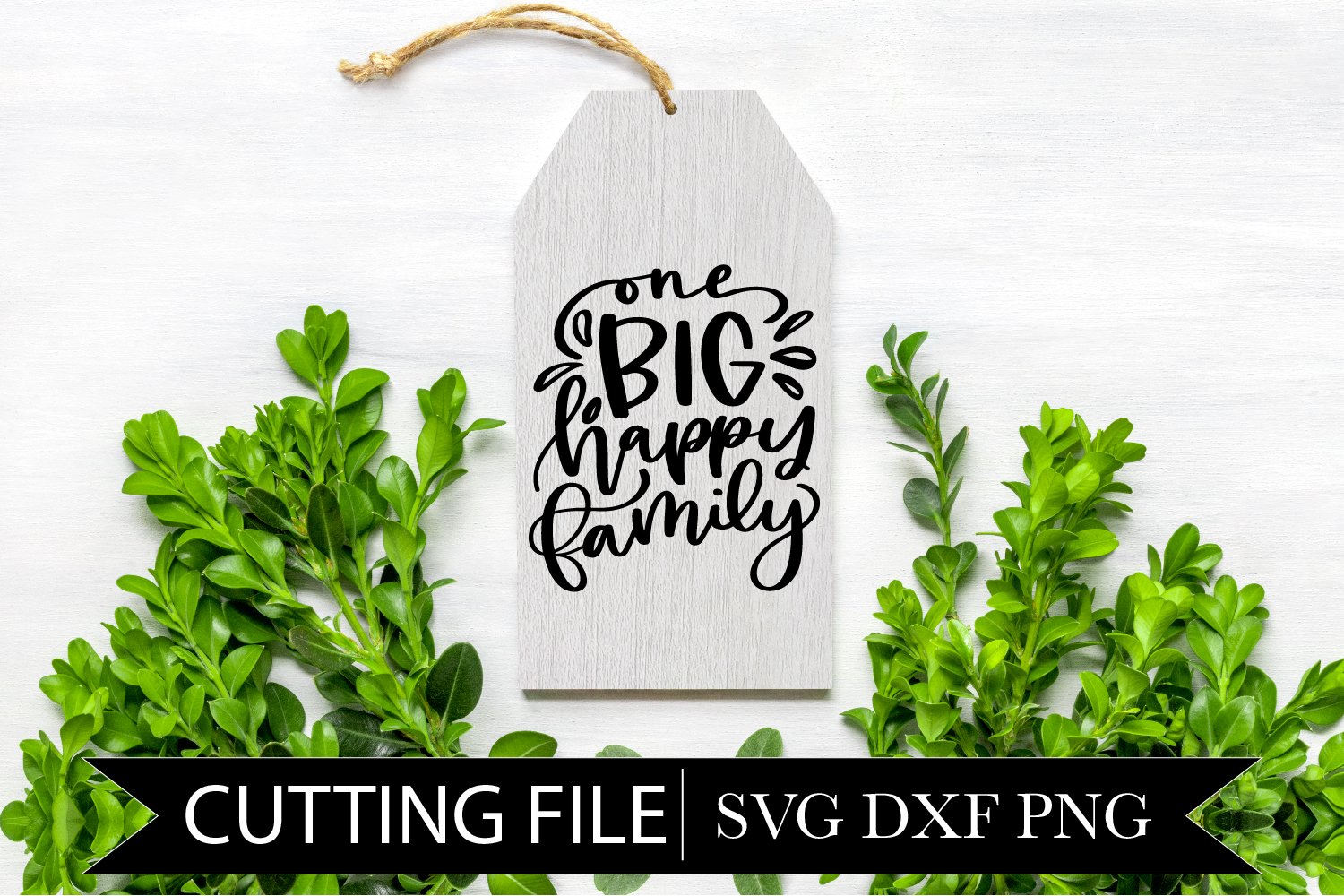 One Big Happy Family - Sign - Hand Lettered SVG