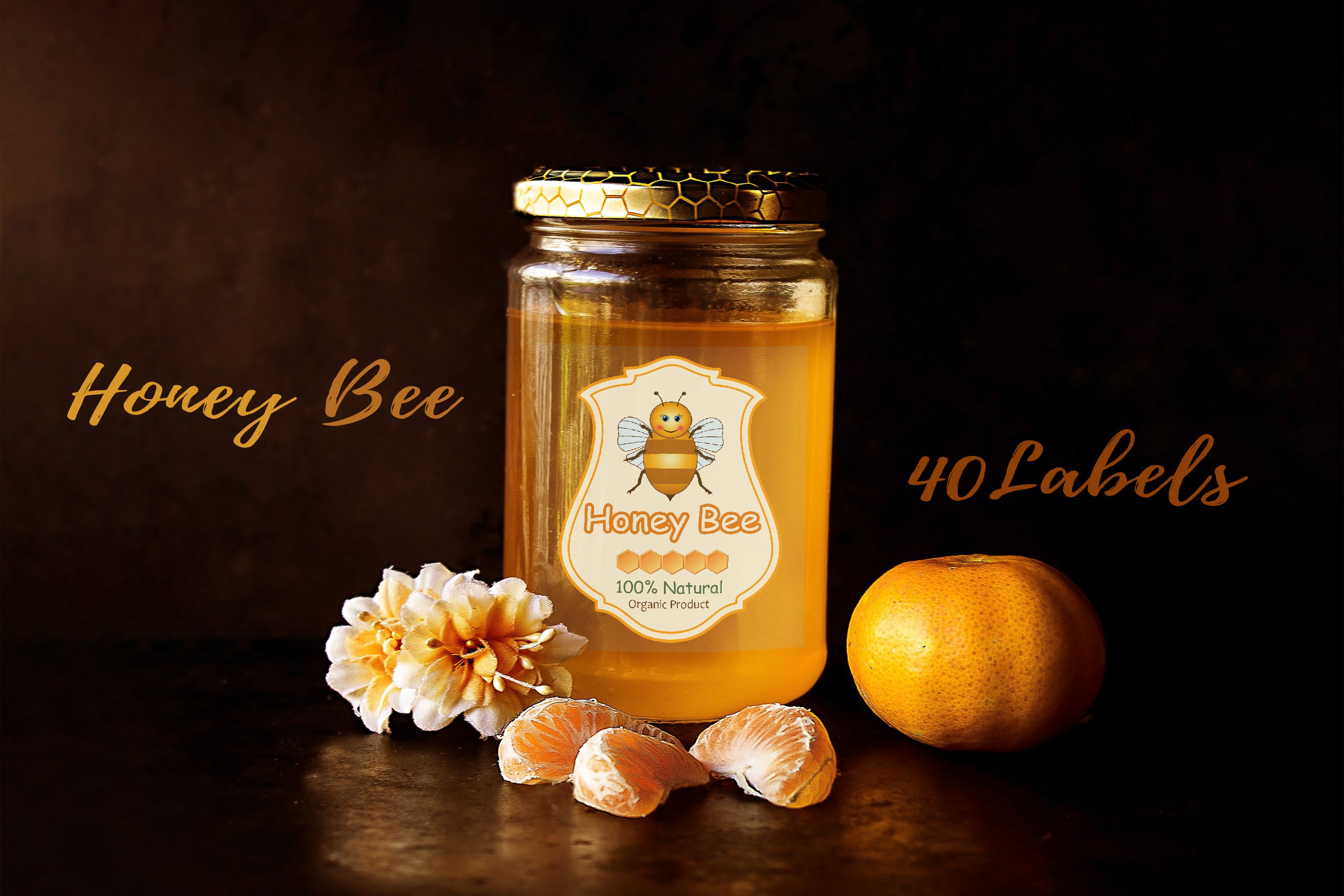 40 Honey Jar Labels PNG 254285 Labels Design Bundles
